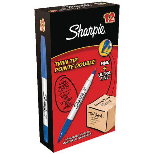 Sharpie Twin Tip Permanent Marker Blue Pack of 12 S0811120 - Hunt ...
