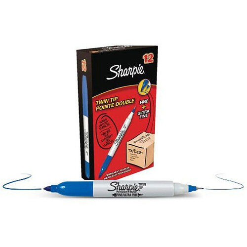 Sharpie Twin Tip Permanent Marker Blue Pack of 12 S0811120 - Hunt ...