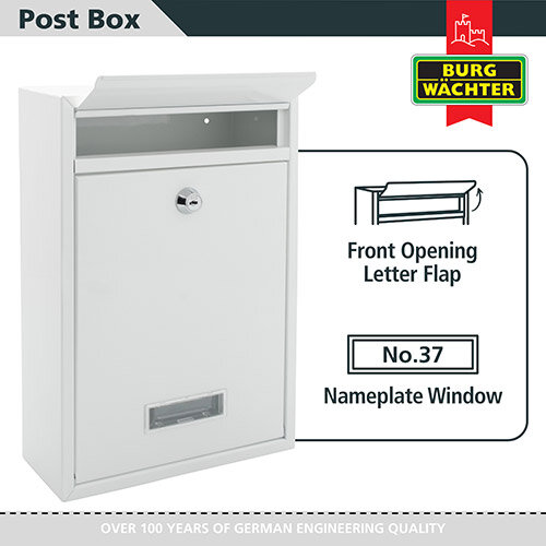 Style MB27W Galvanized Steel Post Box White H310 xW215xD70mm buy online ...