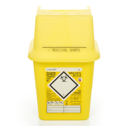 Clinical Waste Sharps Disposal Bin 4 litre Yellow 4402004 - Hunt Office ...