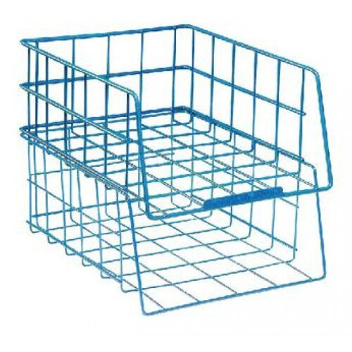 Blue Universal Large Capacity Stacking Wire Tray - Hunt Office Ireland