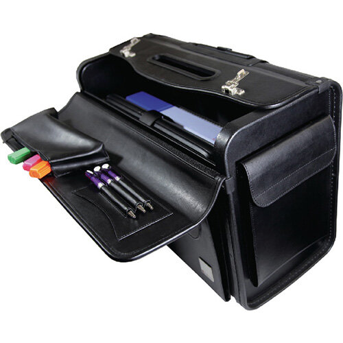 Pilots Case Wheelie Black Briefcase - Hunt Office Ireland