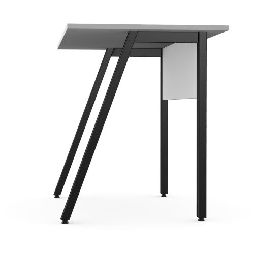 Rectangular Compact Home Office Desk with White Desktop & Modesty Panel ...