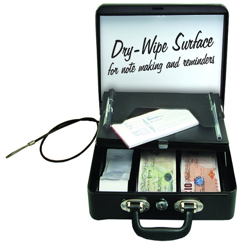 Helix Petty Cash Box with Organiser Coin Tray 8-Part and Note Section 3 ...