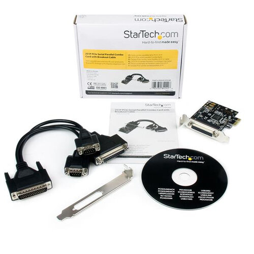 StarTech.com 2S1P PCI Express Serial Parallel Combo Card with Breakout Cable, PCIe, Parallel ...
