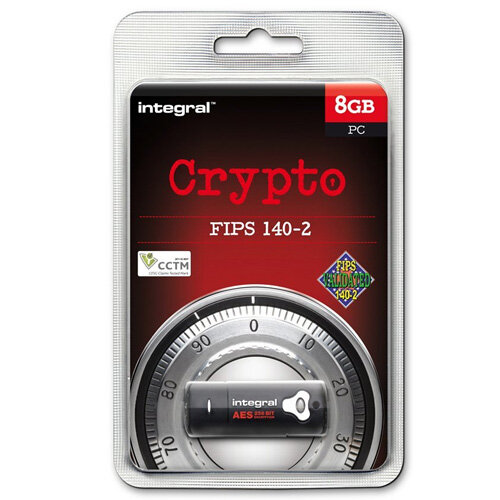 Integral Crypto Encrypted USB Memory Stick 8GB Black - Hunt Office Ireland