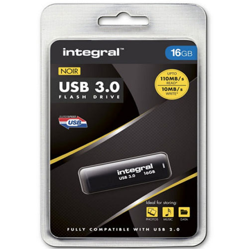 Integral Noir 16GB Memory Stick USB 3.0 Black - Hunt Office Ireland