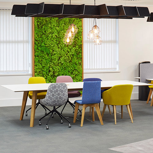 Jig Social Meeting Table Hand Crafted Black Oak Frame Lack Rustic Oak ...