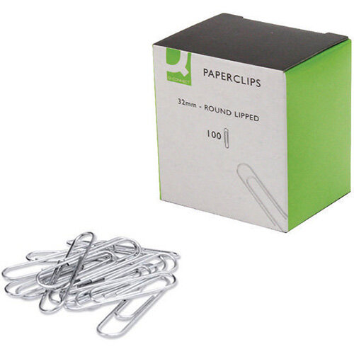 Q-Connect Paperclip 32mm Lipped Pack of 100 x 10 KF01316Q - Hunt Office ...