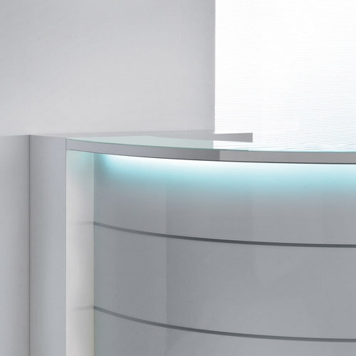 Valde High Gloss Illuminated Reception Unit Curved Formation - Hunt ...