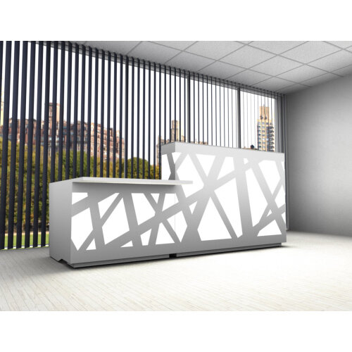 Zig Zag Modern Design Illuminated Solid Surface Straight White ...