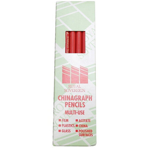 Royal Sovereign Chinagraph Marking Pencil Red 12 Pack RS527855 - Hunt ...