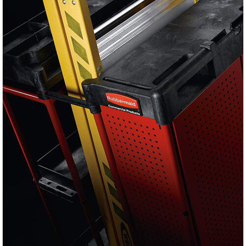 Rubbermaid 3 Shelve Ladder Steel Service Cart with Cabinet Black - Hunt ...