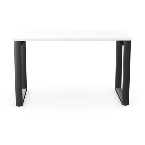 Switch Rectangular Modern Office Desk with Black Closed Leg & White ...