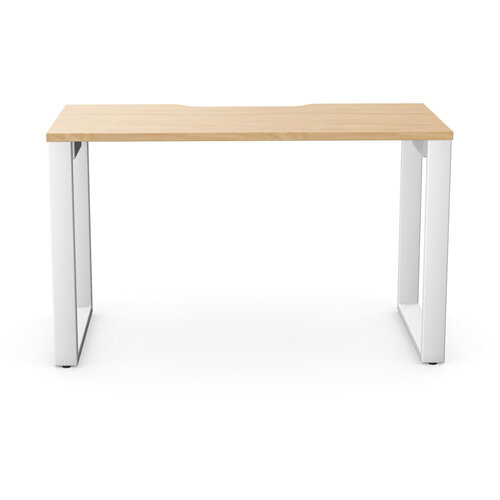 Switch Rectangular Modern Office Desk with White Closed Leg & Beech ...