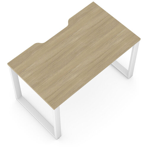Switch Rectangular Modern Office Desk with White Closed Leg & Urban Oak ...
