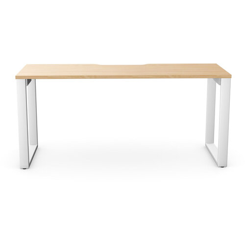 Switch Rectangular Modern Office Desk with White Closed Leg & Beech ...