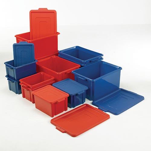 Storemaster Maxi Crate With Opaque Lid 32L Red L470xW340xH240mm - Hunt ...