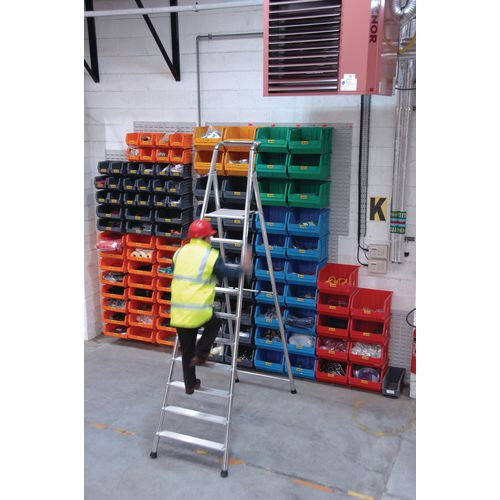 Extra Heavy Duty Aluminium 8 Step Ladder Platform Height 1.91M Closed ...
