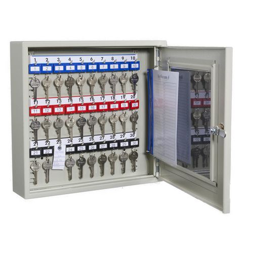 Glass Fronted Key Cabinet 30 Key Capacity - Hunt Office Ireland