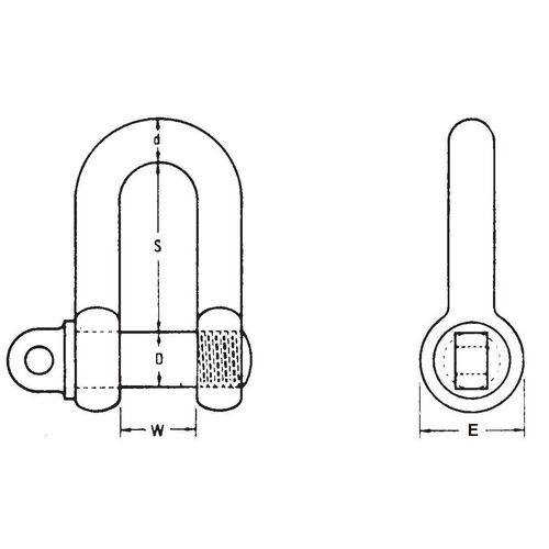 Dee Shackle With Bolt Large 1/2 SWL Ton - Hunt Office Ireland