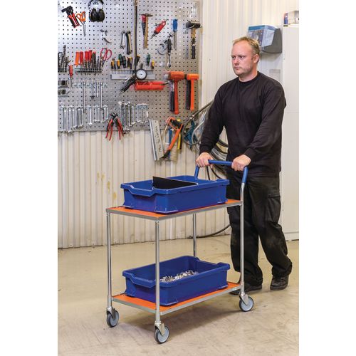 Two Tier Shelf Trolley Red - Hunt Office Ireland