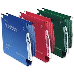 Rexel Crystalfile Lateral 275mm File 30mm Wide Base Green Pack 50 ...