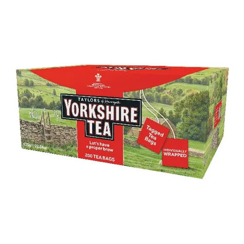 Yorkshire Tea Tagged and Enveloped Pack of 200 2685UK - Hunt Office Ireland