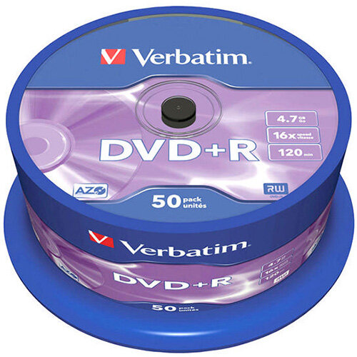 Verbatim DVD+R Recordable Disk Write-once Spindle Pack 50 - Hunt Office ...