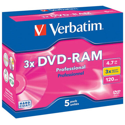 Verbatim DVD-R RAM 4.7Gb Pack of 5 43491 - Hunt Office Ireland