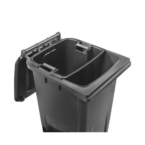 Craemer 2 Wheeled Plastic Bin 80L Black - Hunt Office Ireland