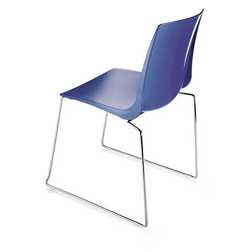 ARI Blue Sled Base Canteen Stacking Chair - Hunt Office Ireland