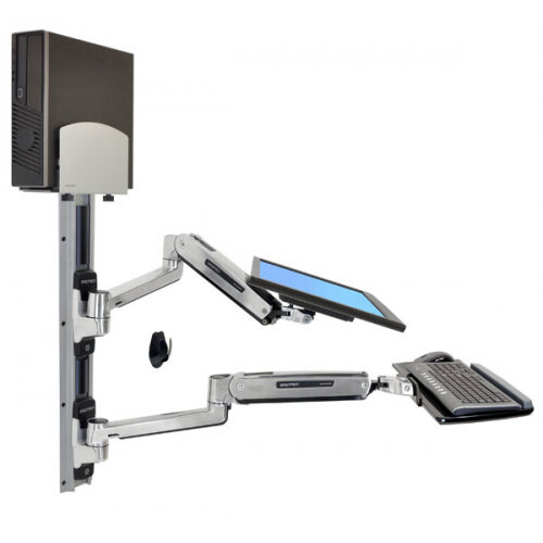 Ergotron LX Sit-Stand Wall Mount System - Mounting kit (wall arm, CPU ...
