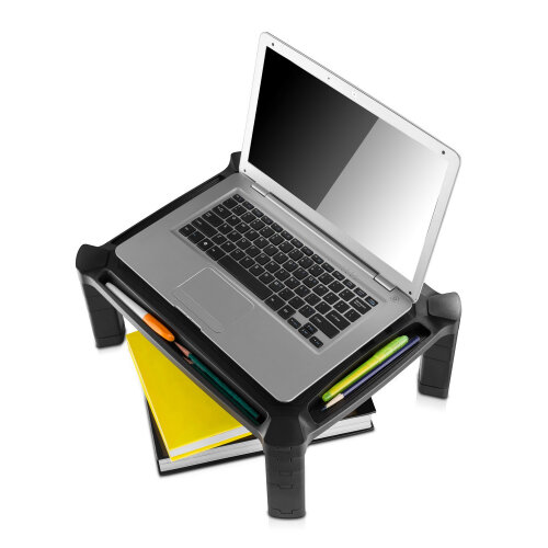 V7 Height Adjustable Riser Stand, Multimedia stand, Black, Plastic ...