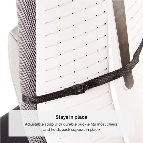 Fellowes Slimline Back Support Soft-touch Fabric with Adjustable Strap ...