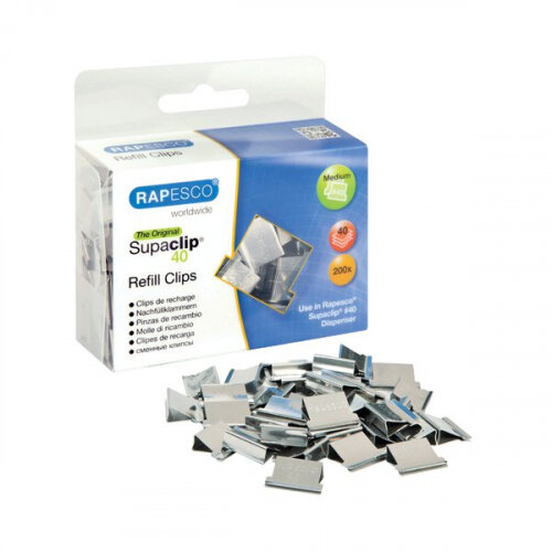 Rapesco Supaclip ''40'' Refill Clips Plain Steel (Pack of 200) - Hunt ...