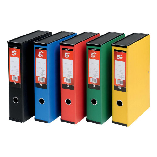 Box File Foolscap Black 70mm Spine Lock Spring Finger Pull 5 Star ...