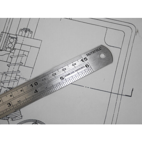 Steel Rule 150mm / 6in x 19mm - Hunt Office Ireland