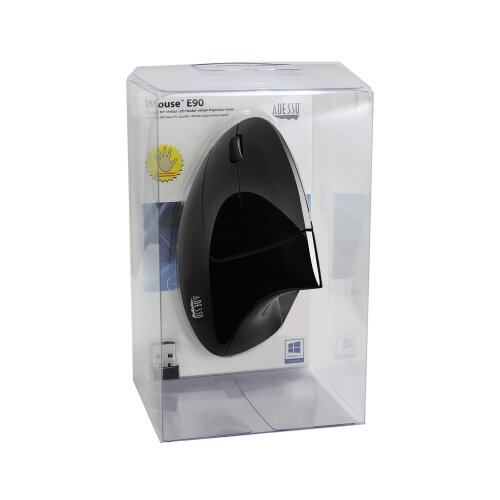 Adesso iMouse E90- Wireless Left-Handed Vertical Ergonomic Mouse - Hunt ...
