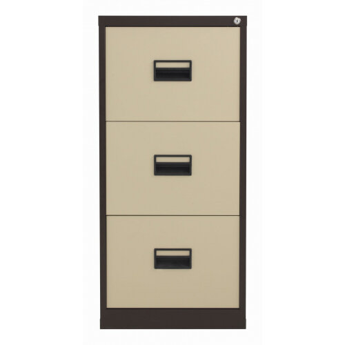 TC Steel 3 Drawer Filing Cabinet Coffee Cream - Hunt Office Ireland