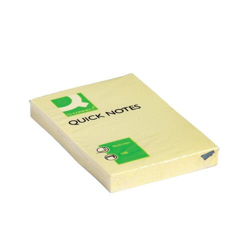 Q-Connect Quick Note Repositionable Pad 50x75mm Yellow Pack 12 - Hunt ...