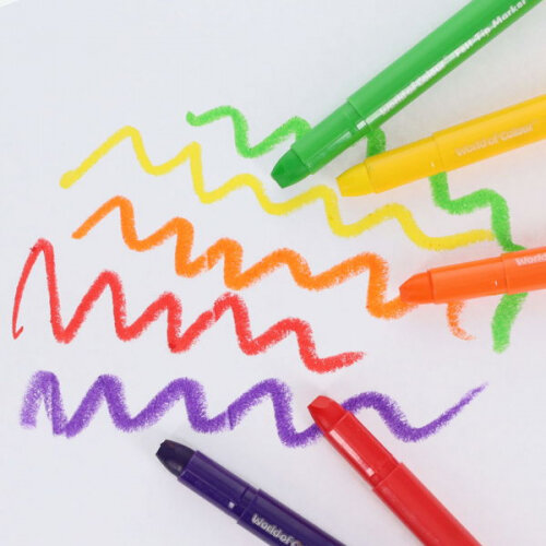 WORLD OF COLOUR PKT.10 TWISTIES CHUNK CRAYONS - Hunt Office Ireland