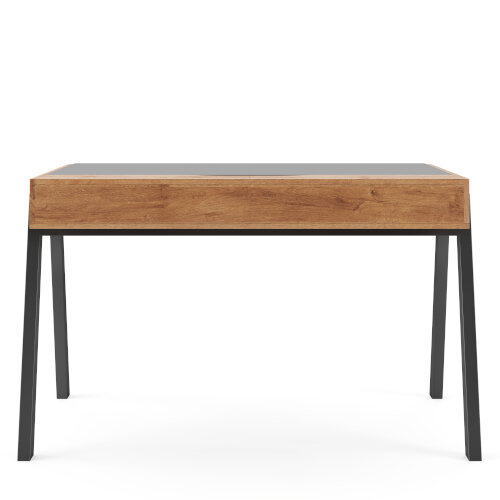 Geneva Home Office Desk With 2 Large Drawers W1200xD550mm Walnut with ...