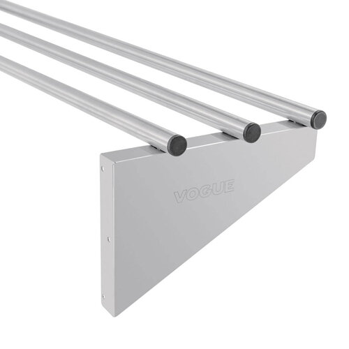 Vogue Tubular Wall Shelf St/St - 1200x300mm 47x12" - HuntOffice