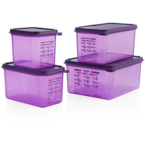 Araven Allergen Polypropylene 1/3 Gastronorm Food Container Purple 6Ltr ...