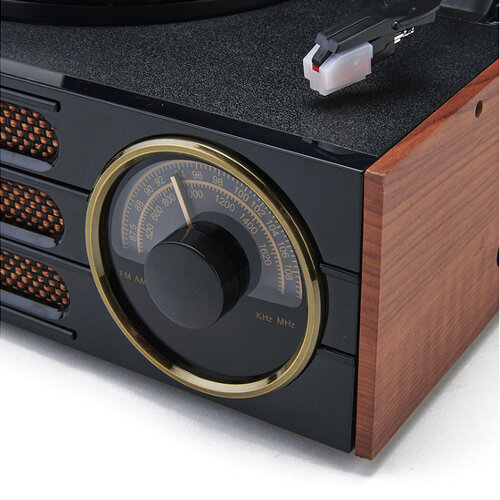 GPO Empire Wooden Turntable with built in Radio and Speakers - Hunt ...