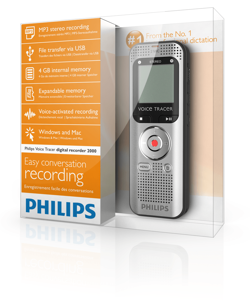 Philips Voice Tracer Recorder DVT2000 - Hunt Office Ireland