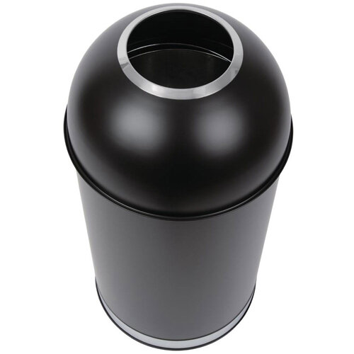 Bolero Steel Open Lid Bullet Bin Black 40Ltr - HuntOffice.ie