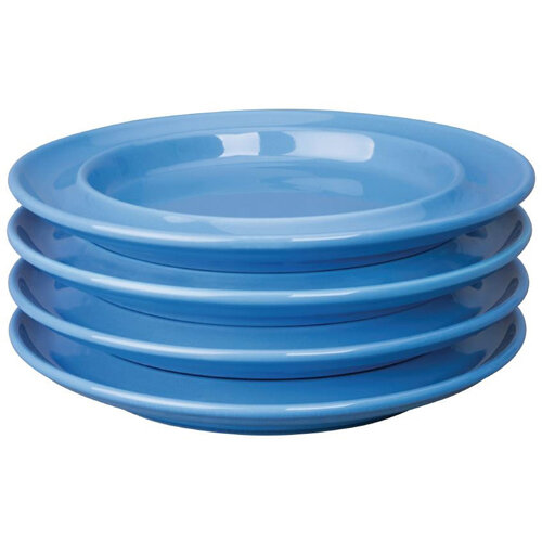 Olympia Heritage Raised Rim Plates Blue 203mm (Pack of 4) - HuntOffice.ie