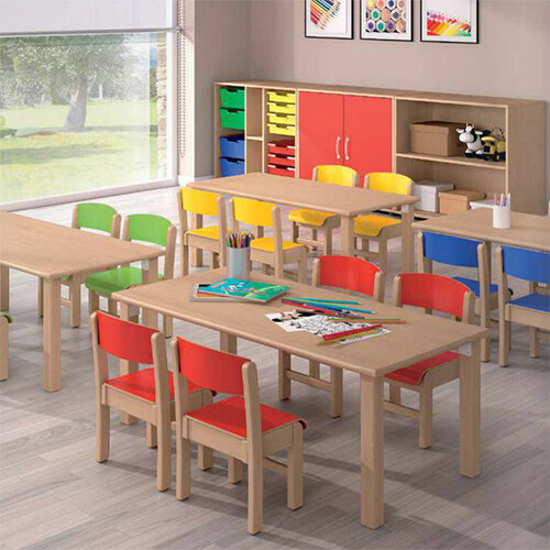Rectangular Pre School Table Beech Natural 120x60x53cm High TC05300 ...